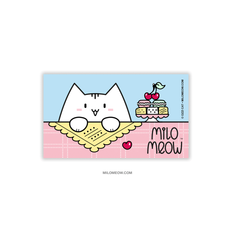 Milo Meow Cat Magnet "Yummy Cakes and Macarons" - Cute Kitten Fridge ...