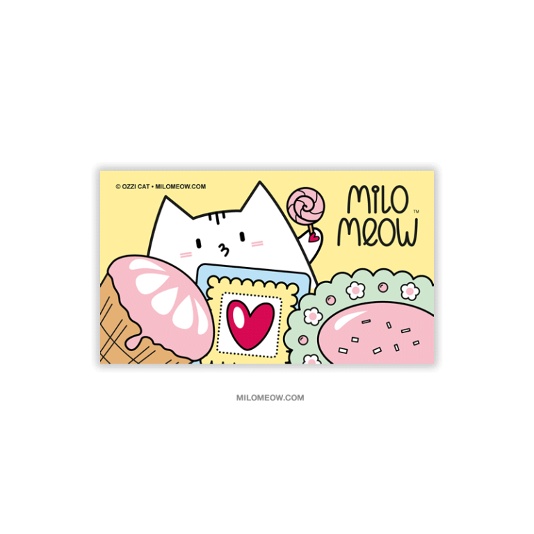 Milo Meow Cat Magnet "Yummy Cakes and Macarons" - Cute Kitten Fridge ...